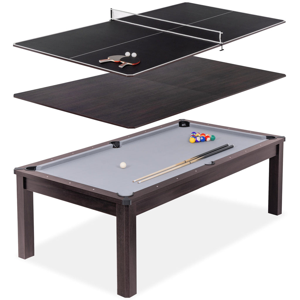 GoSports 8 ft 3 in 1 Pool, Dining, & Table Tennis Combo Table and ...