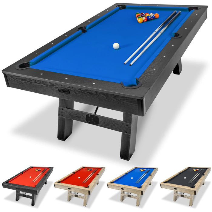 GoSports 7 ft Pool Table with Rustic Black Wood Finish - Modern ...