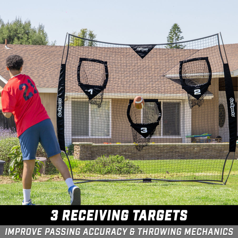 GoSports Football Throwing Net - 8 x 8 ft or 6 x 6 ft Nets ...