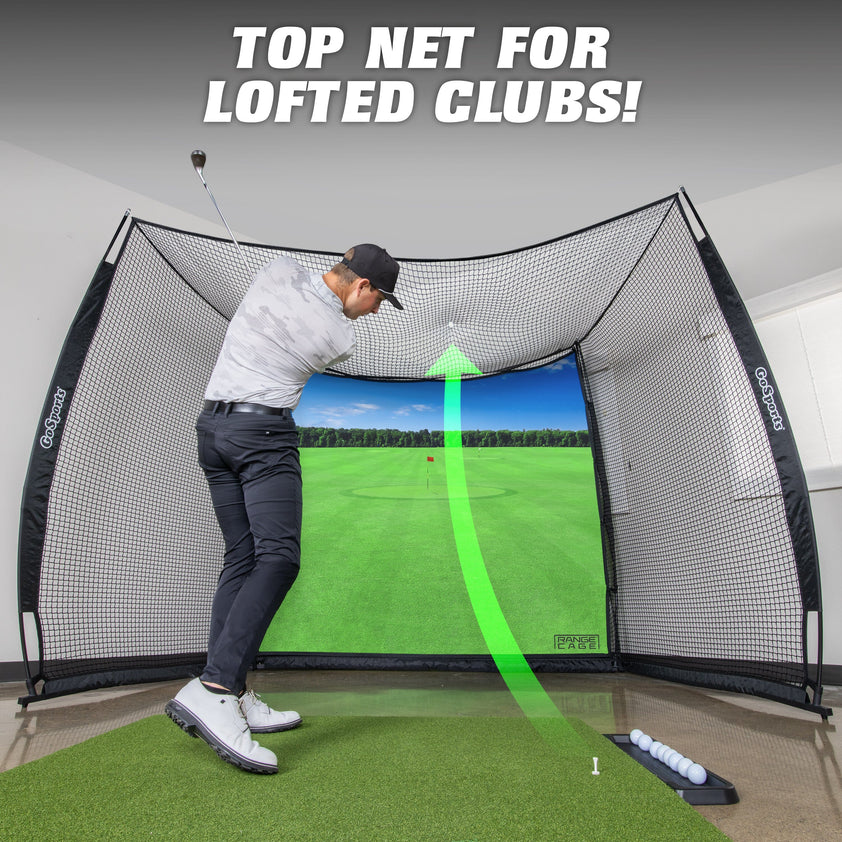 GoSports Range Cage 10 ft x 8 ft Golf Practice Hitting Net with Impact ...