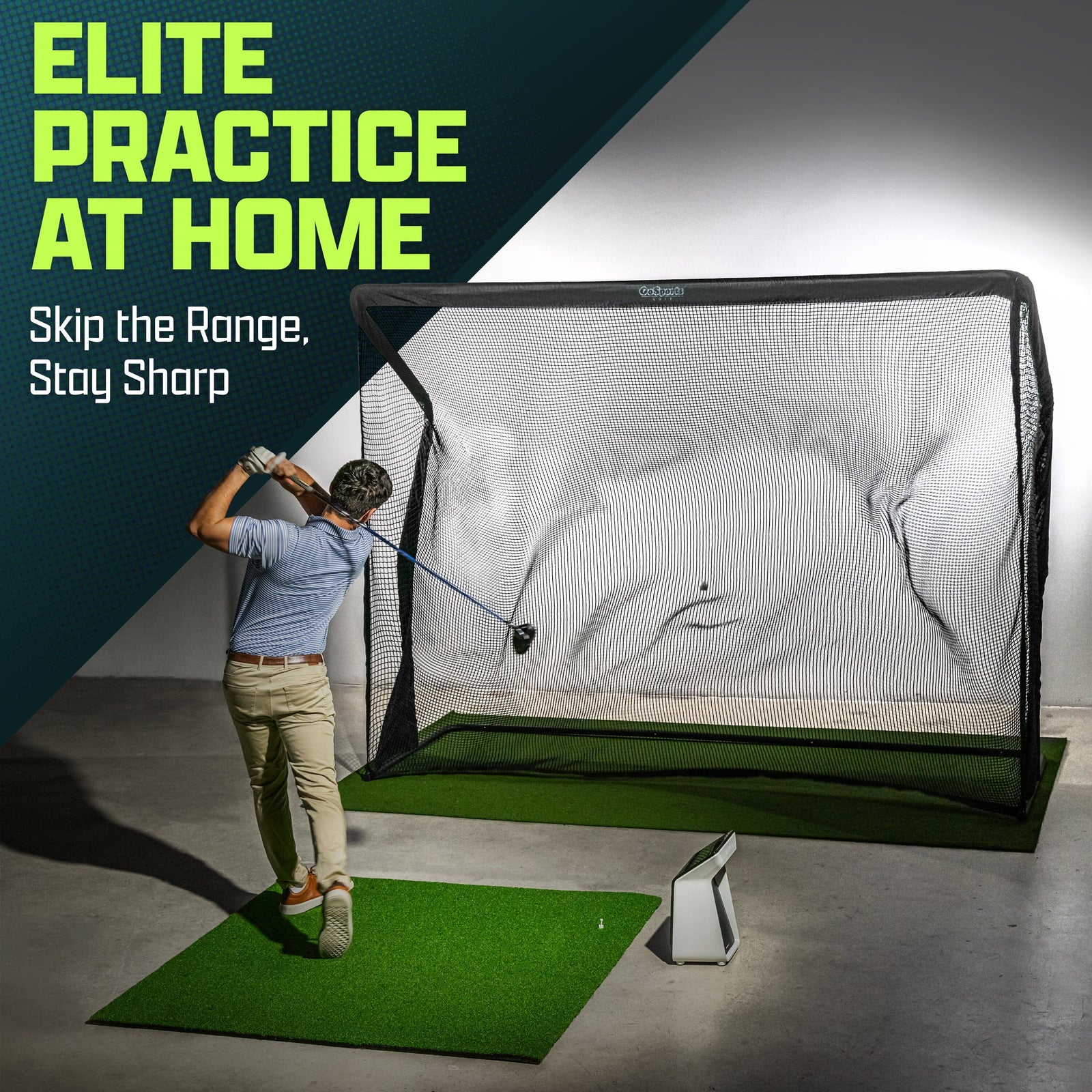 GoSports Elite Golf Practice Net with Steel Frame - Choose 10' or 7' S ...