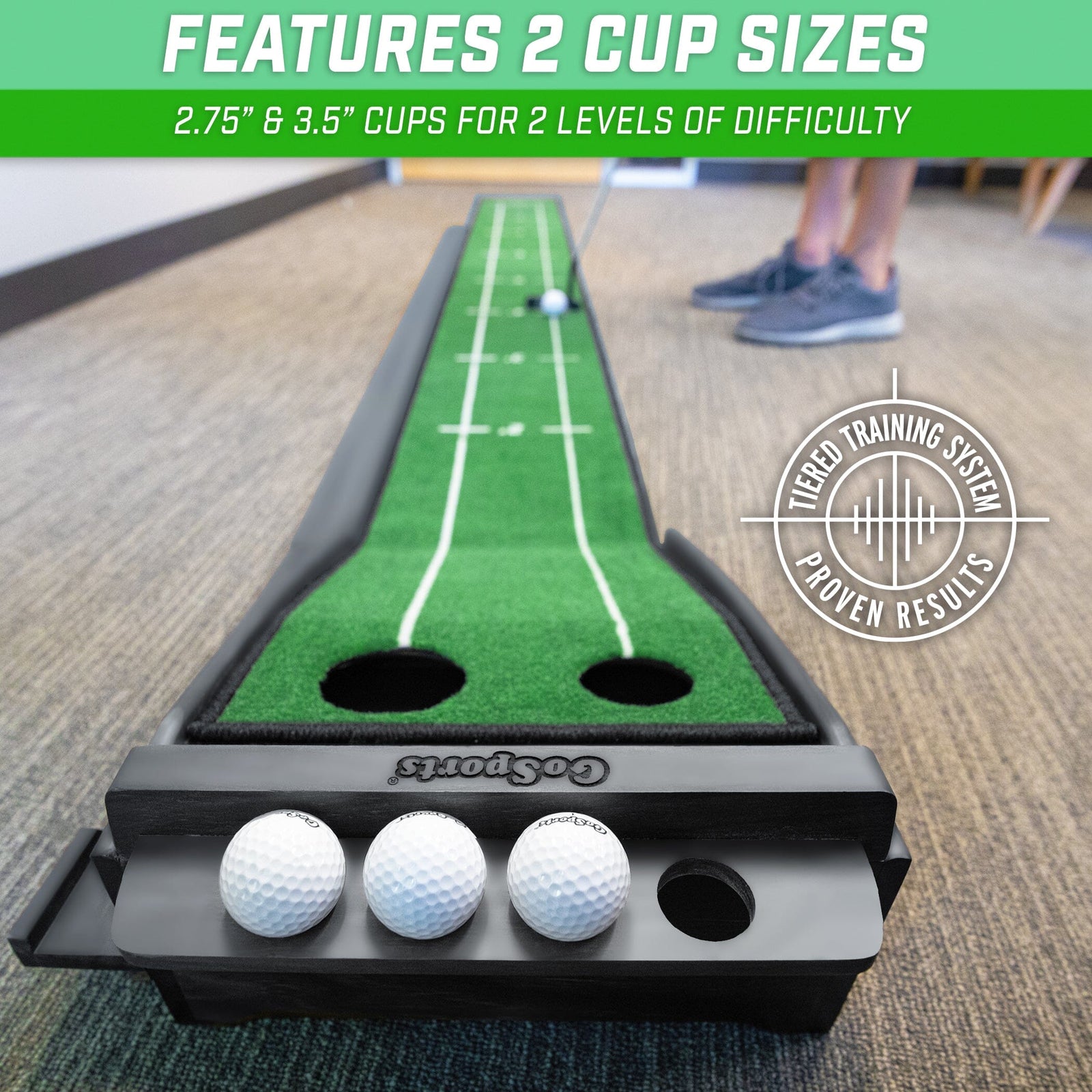 GoSports Pure Putt Golf 9 ft Putting Green Ramp - Black – PlayGoSports.com