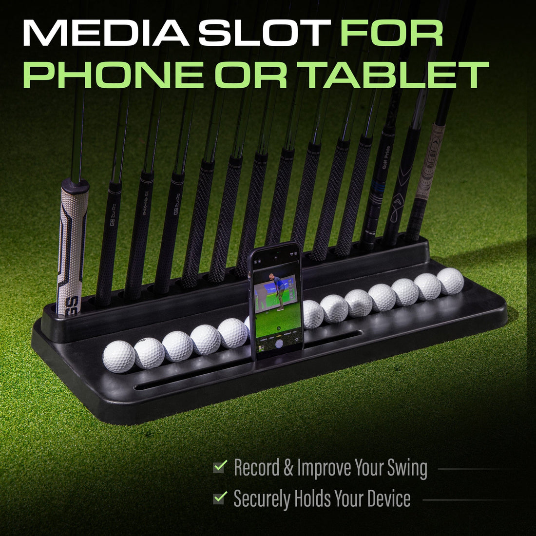 GoSports Premium Wood Golf Club Holder Stand - 14 Club Display ...