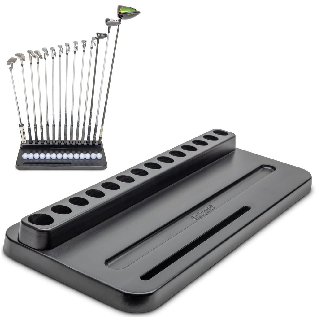 GoSports Premium Wood Golf Club Holder Stand - 14 Club Display ...