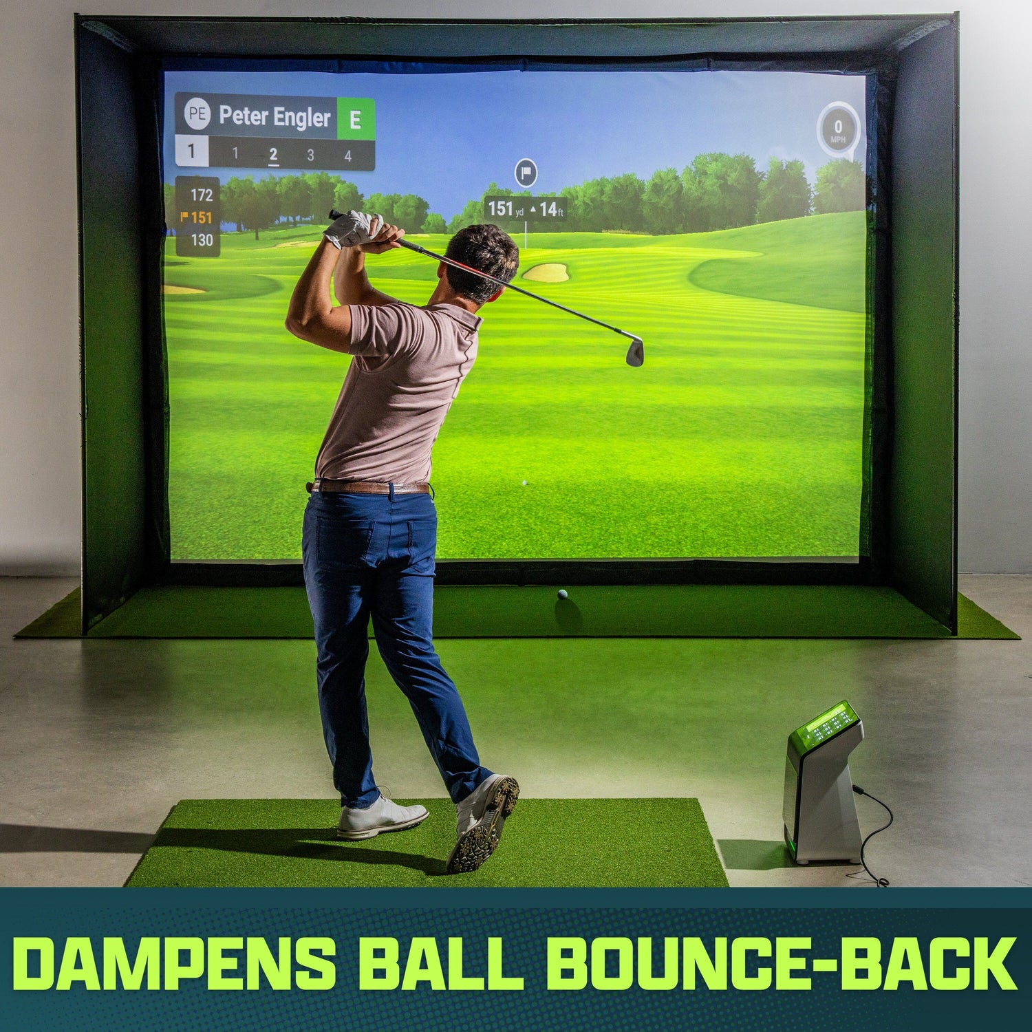 GoSports Golf Simulator Turf - 15 mm ELITE Golf Mat for Indoor Home Se ...