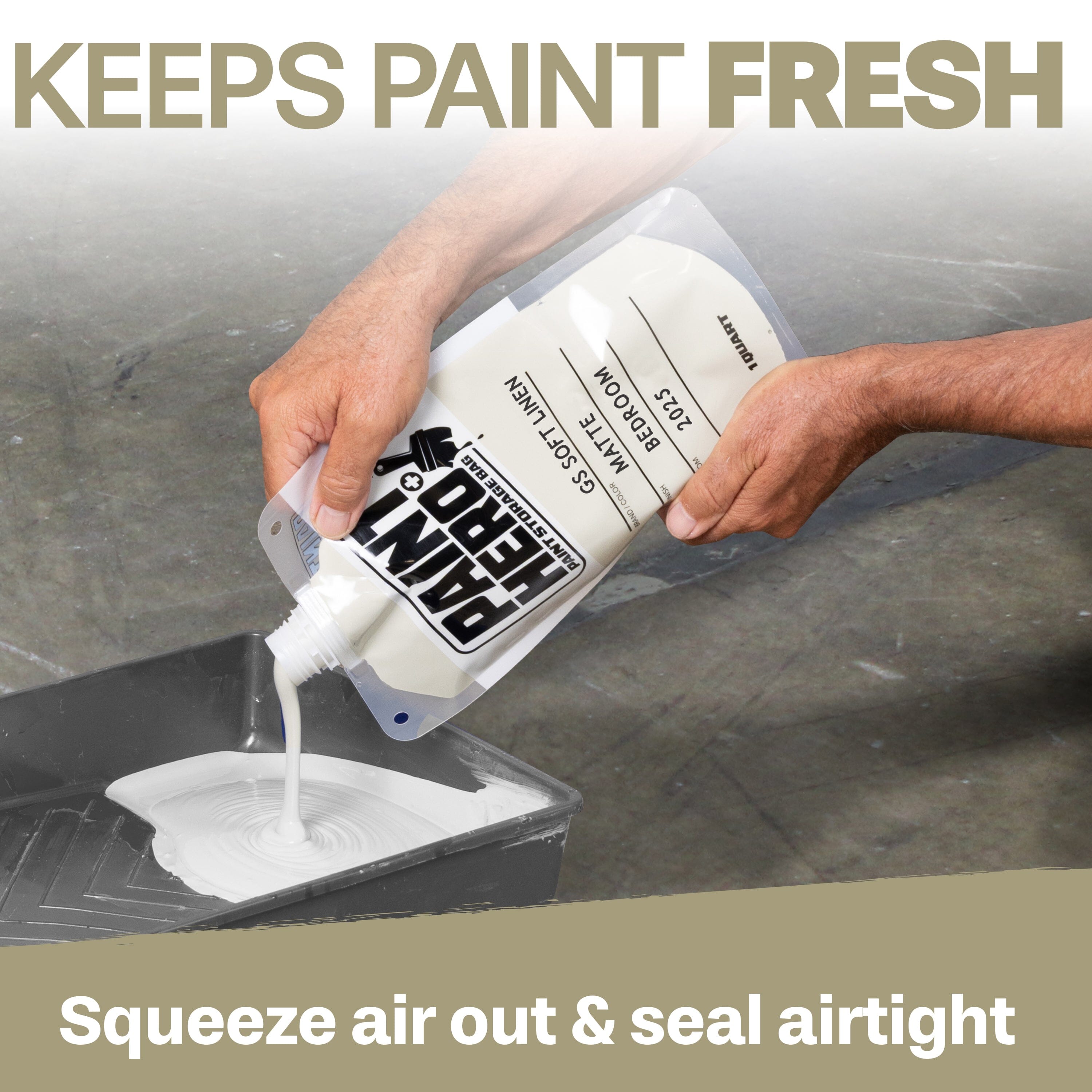 Paint Hero 8 Pack Paint Storage Bags - Airtight Refillable Quart and ...