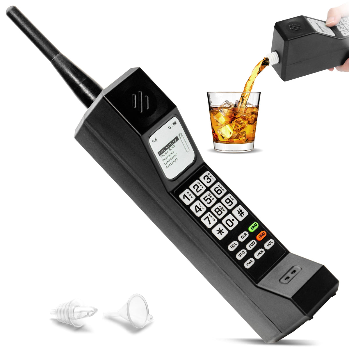 GoPong Old School Prop Phone & 12 oz Flask - Retro Cell Phone Hidden A ...