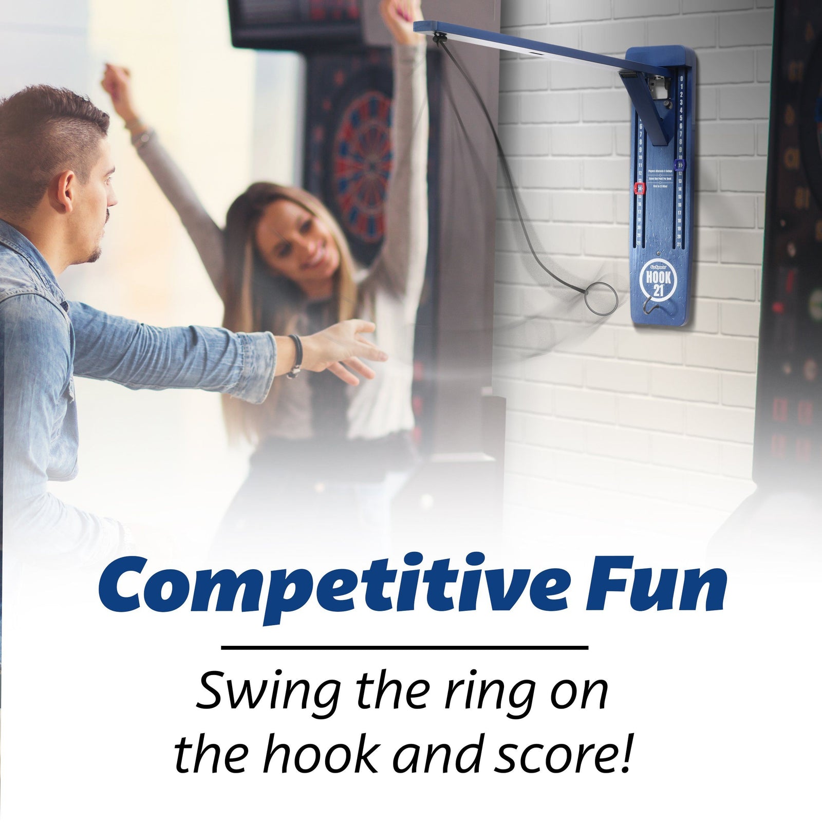 GoSports Hook 21 Wall Mount Ring Swing Game - Choose Your Color - Play ...